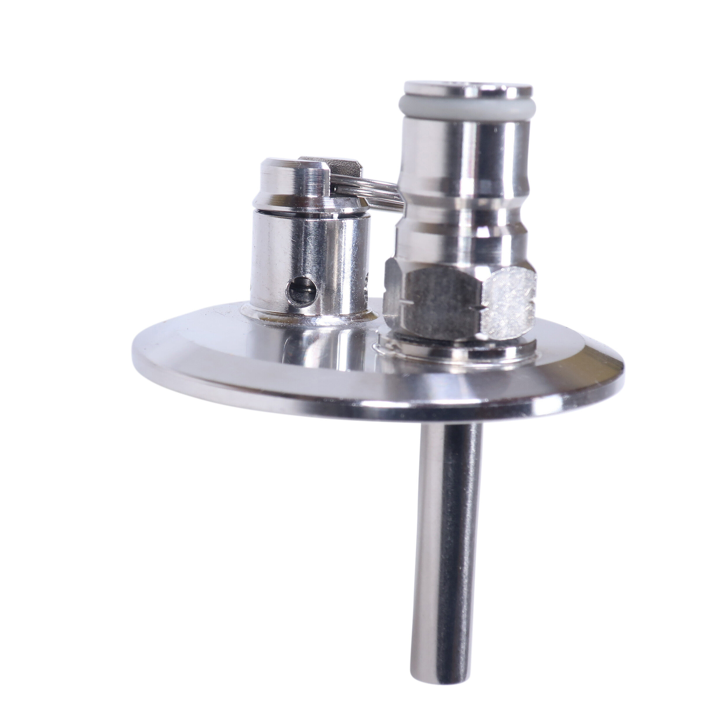 2" Tri-Clamp låg med Co2 ball lock og sikkerhedsventil